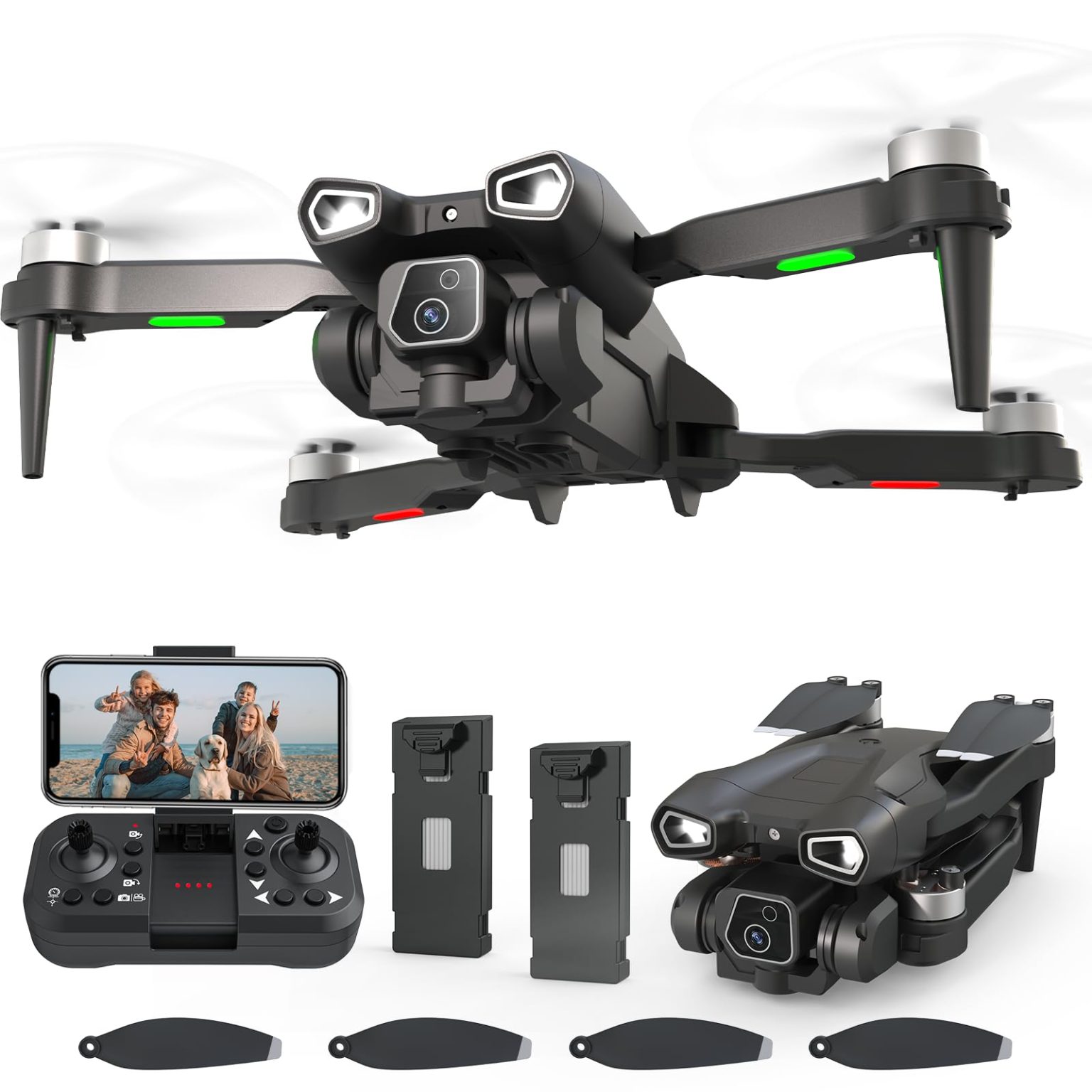 Drone with Camera, 2K FPV Drone with Brushless Motor, Altitude Hold ...