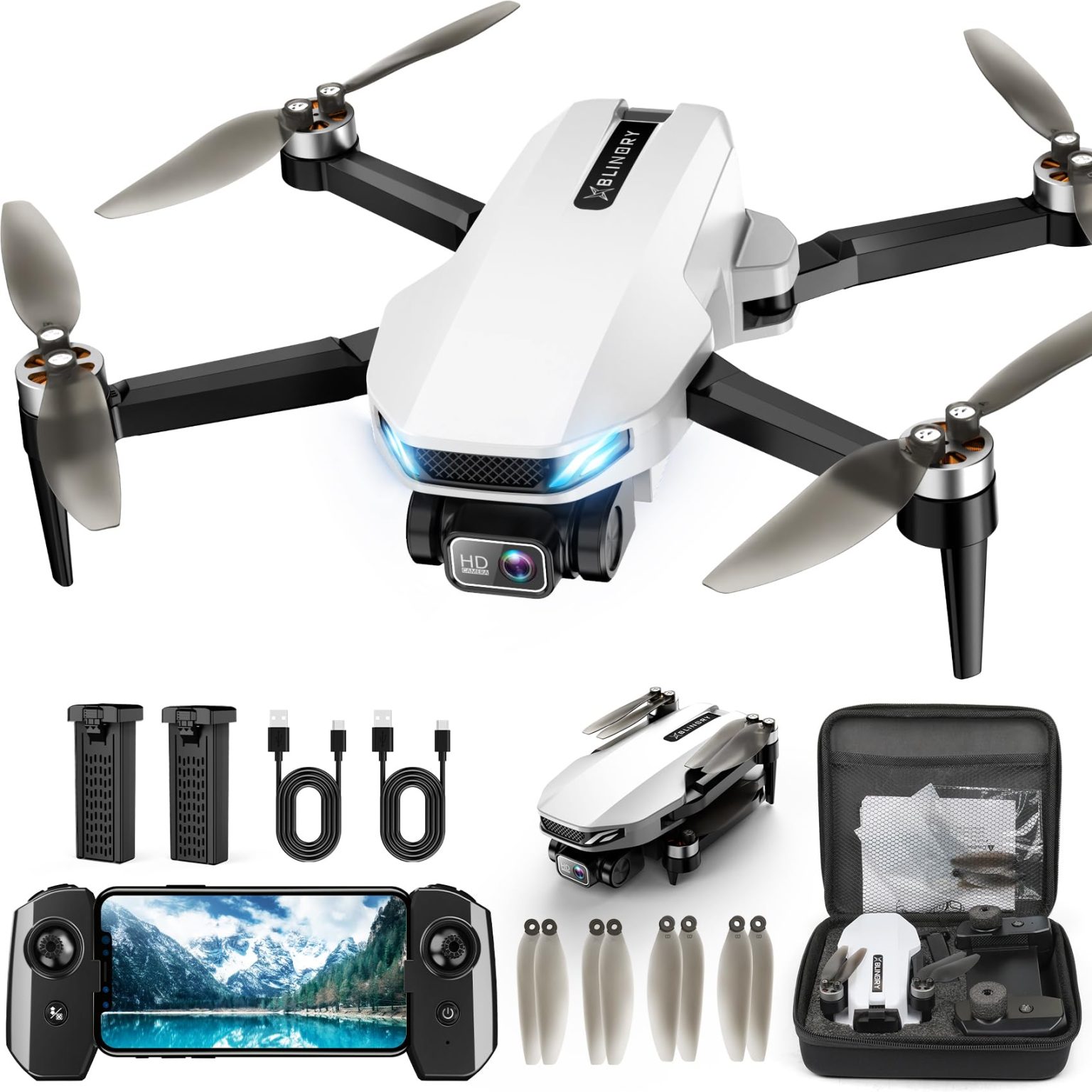 X Pro LIMITLESS 5 Camera Drone for Adults – GPS 4K UHD Drones with Obstacle Avoidance – 3-Axis ...