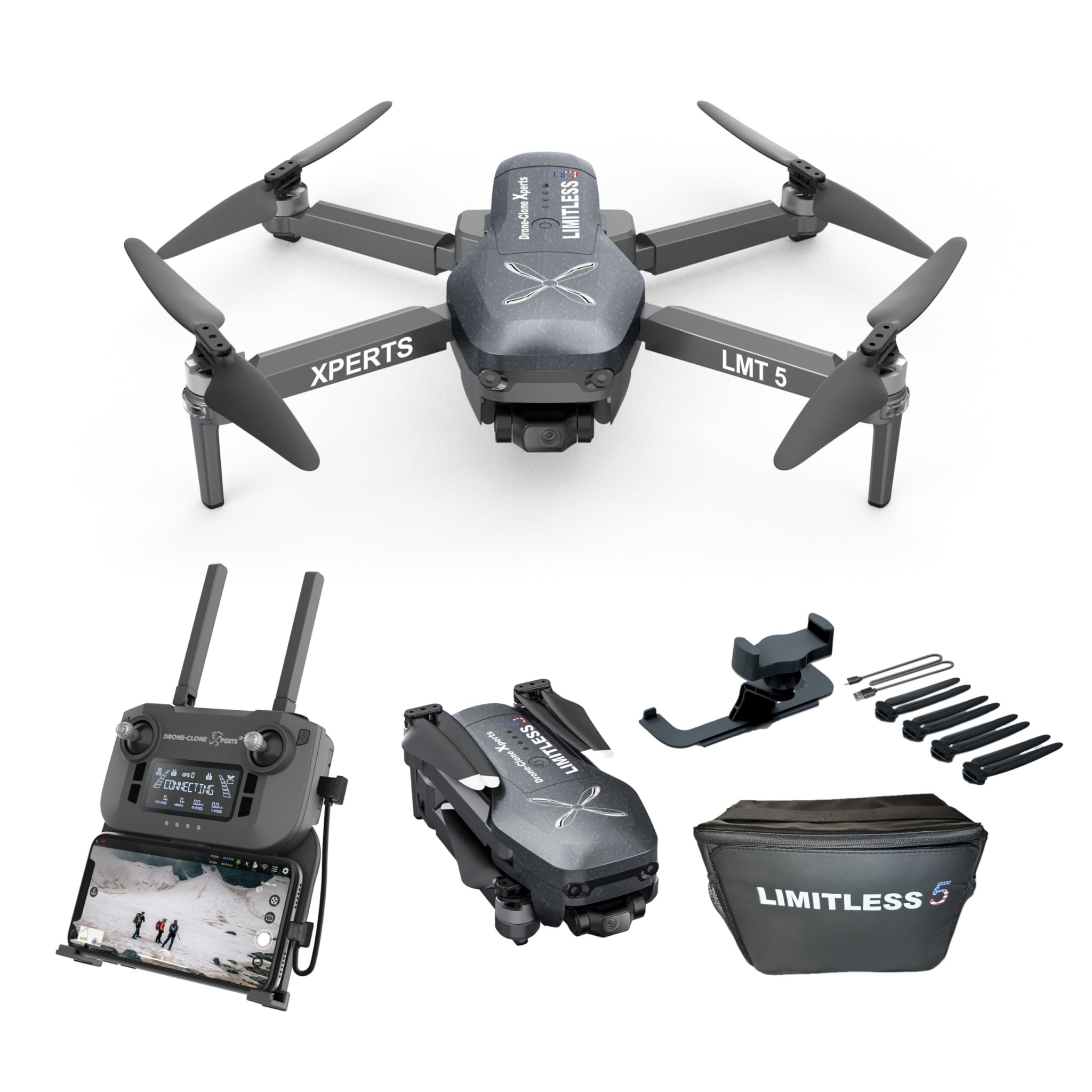 X Pro LIMITLESS 5 Camera Drone for Adults – GPS 4K UHD Drones with Obstacle Avoidance – 3-Axis ...