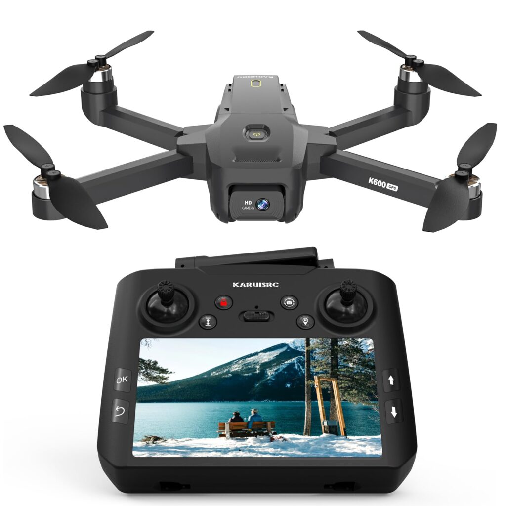 GPS Drone with Camera 4.5″ LCD Screen Remote Control, FPV Drones with ...