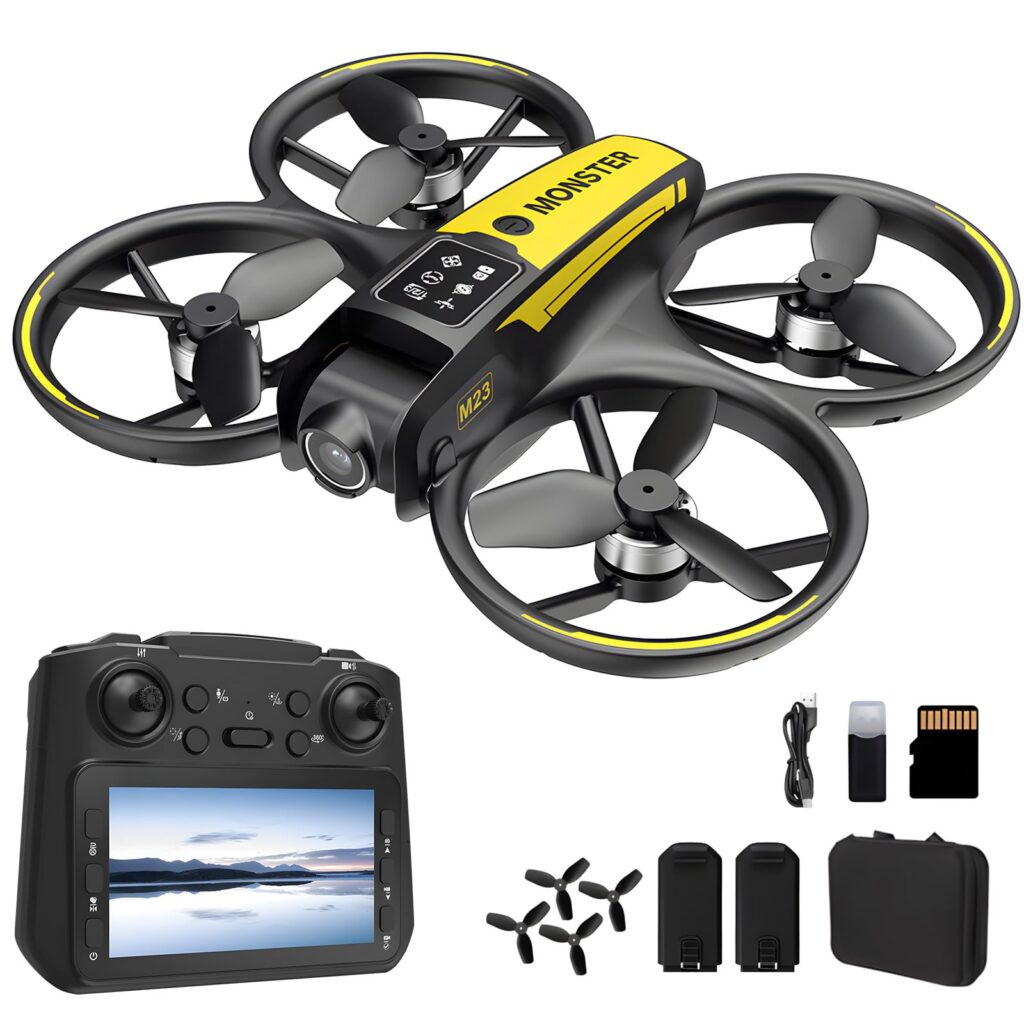 Drone for Kids with Camera and 4.5″ Screen Remote – Beginner RC Drone ...