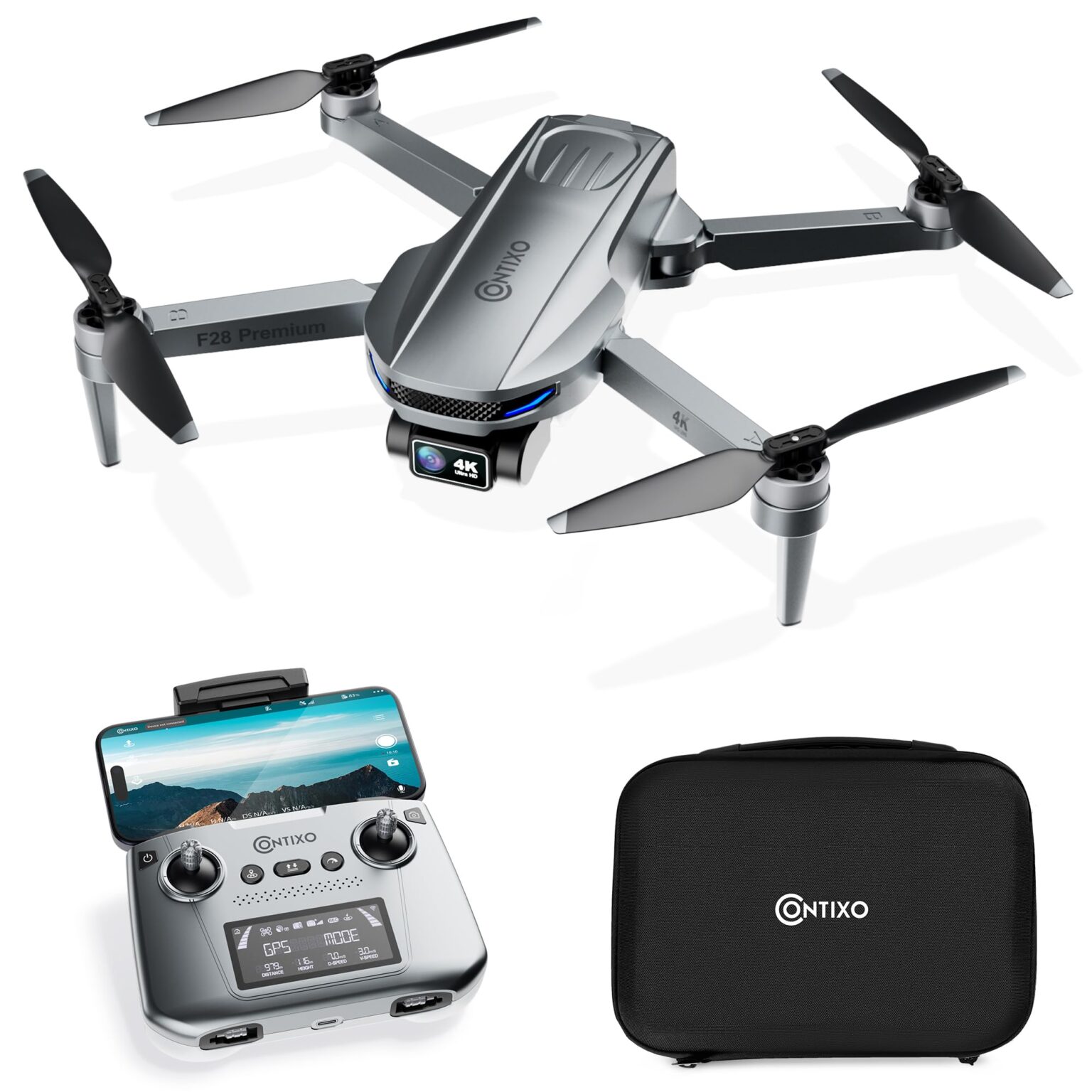 Contixo F28 Camera Drone for Adults, GPS Auto Follow, 26 Min Flight ...